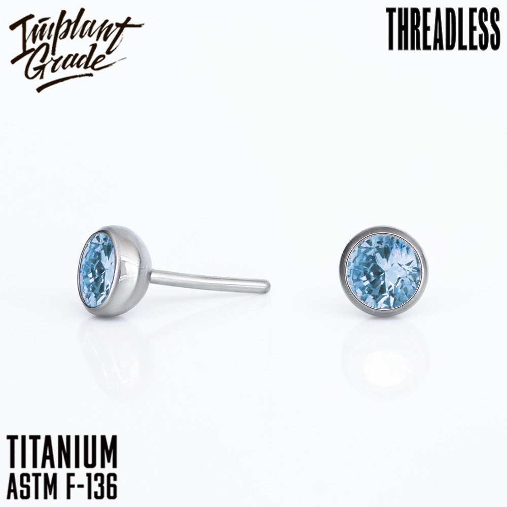 Threadless Jewel Ball top Aqua – Implant Grade